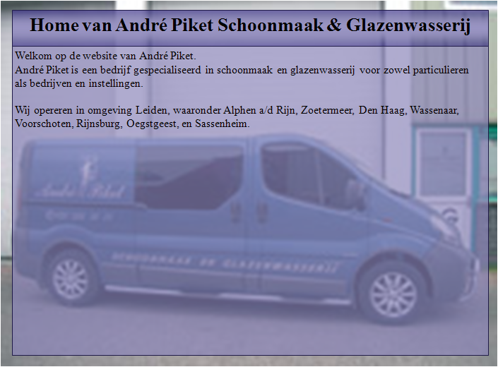Home van André Piket Schoonmaak & Glazenwasserij